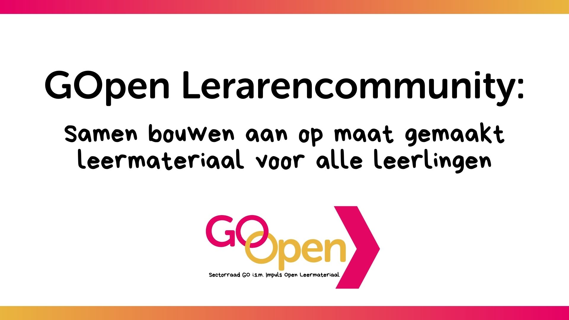 GOpen Lerarencommunity - Gespecialiseerdonderwijs